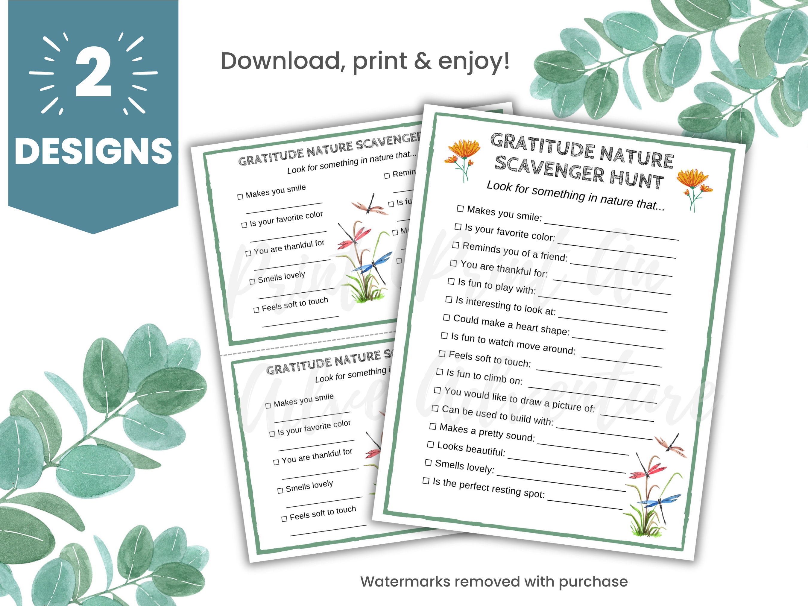 Printable Gratitude Nature Scavenger Hunt: Thanksgiving Activity ...