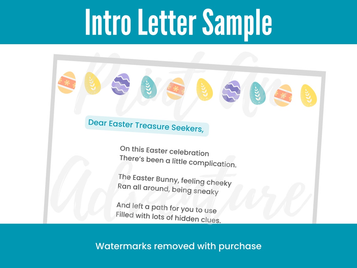 Printable Easter Treasure Hunt for Kids | Indoor Easter Scavenger Hunt ...