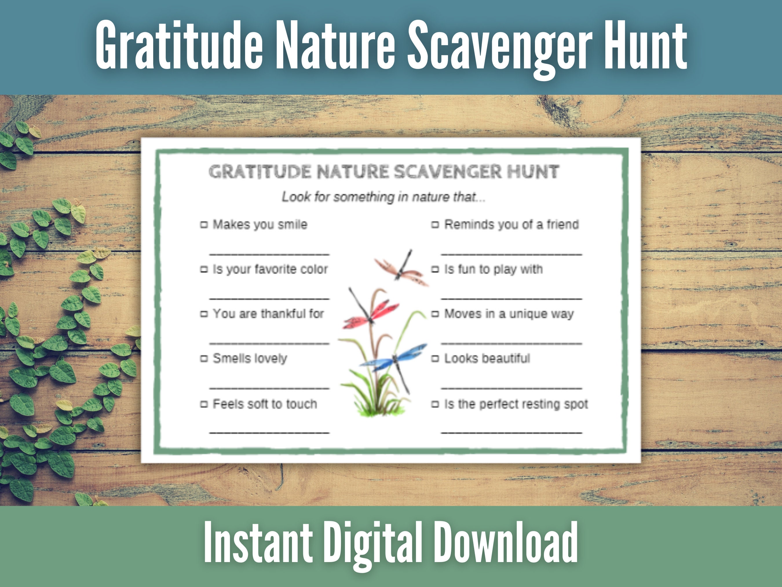 Printable Gratitude Nature Scavenger Hunt: Thanksgiving Activity ...
