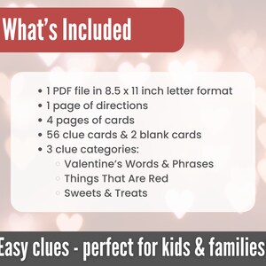 Printable Valentines Day Pictionary for Kids 58 Cards Valentines Day ...