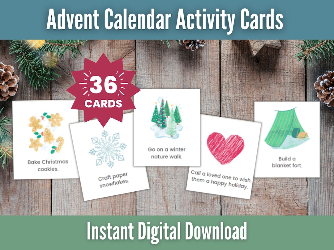Christmas Activity Cards: 36 Printable Advent Calendar Fillers (digital ...