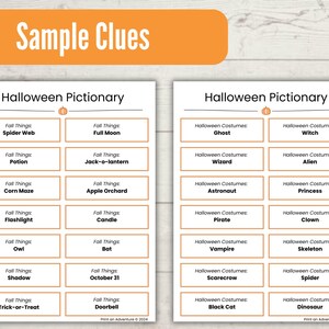 Printable Halloween Pictionary for Kids 70 Cards Halloween Printable ...