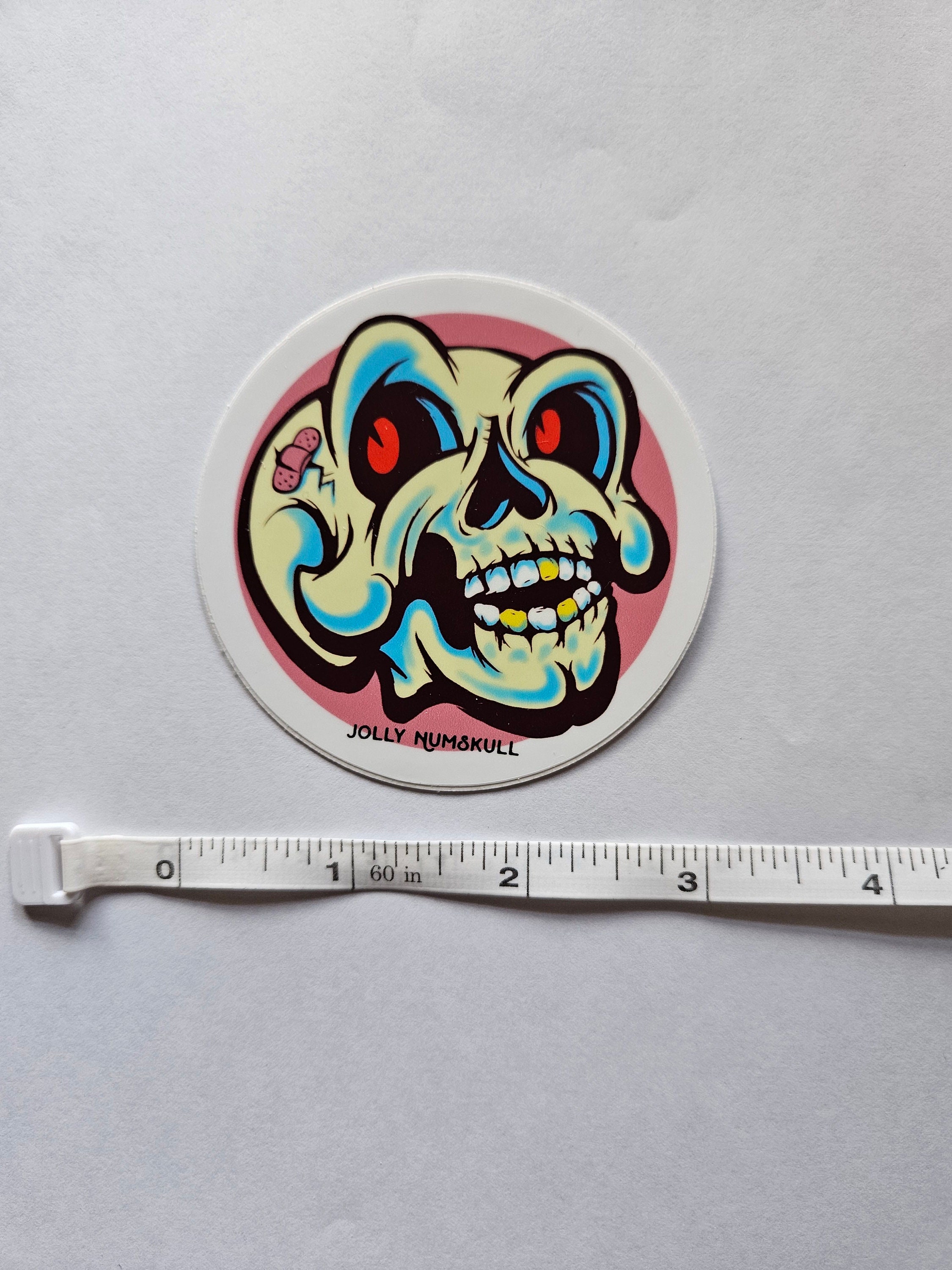 Smiling Skull Sticker With Bandage - Etsy