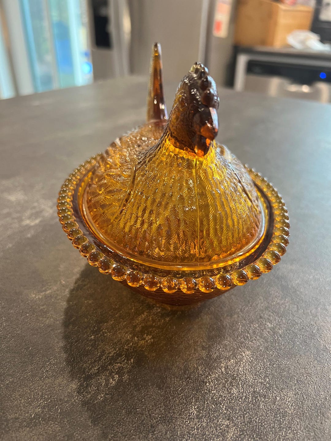 Indiana Glass Amber Hen on a Nest HON - Etsy