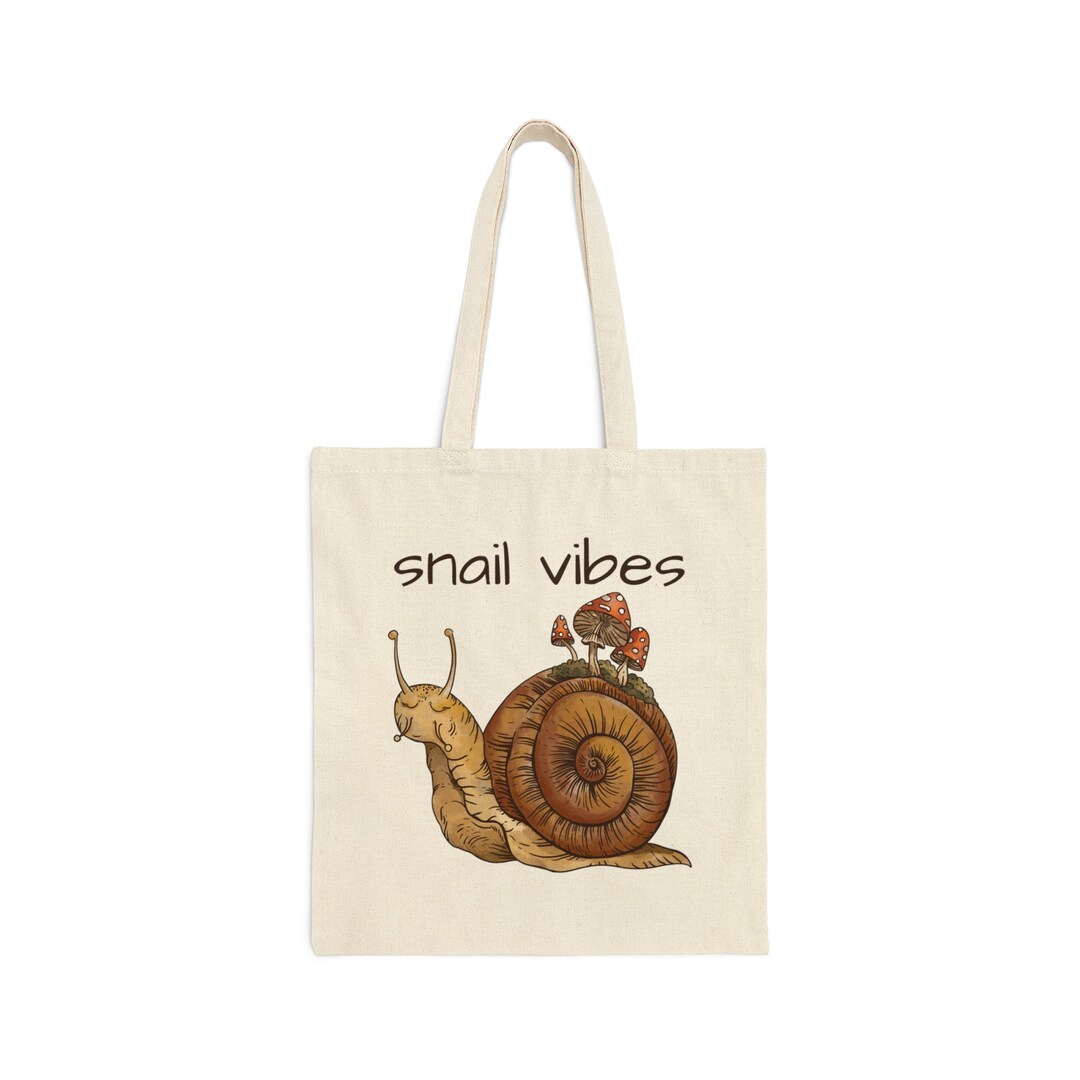 Snail Vibes Canvas Tote Bag Cotton Tote Snail Bag Grocery - Etsy