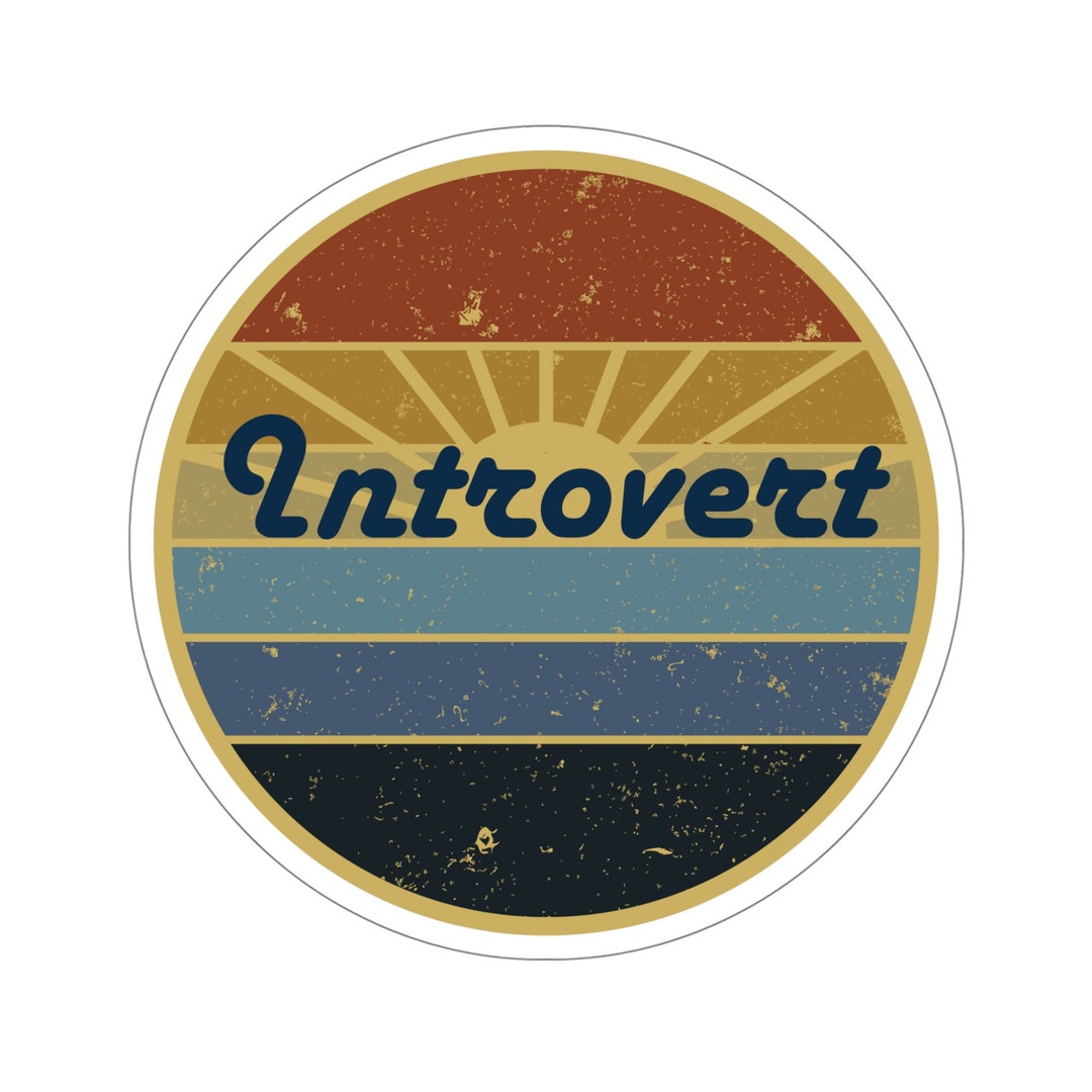 Kiss-cut Sticker, Introvert, 3 Sizes Available, Colorful Fun Design ...