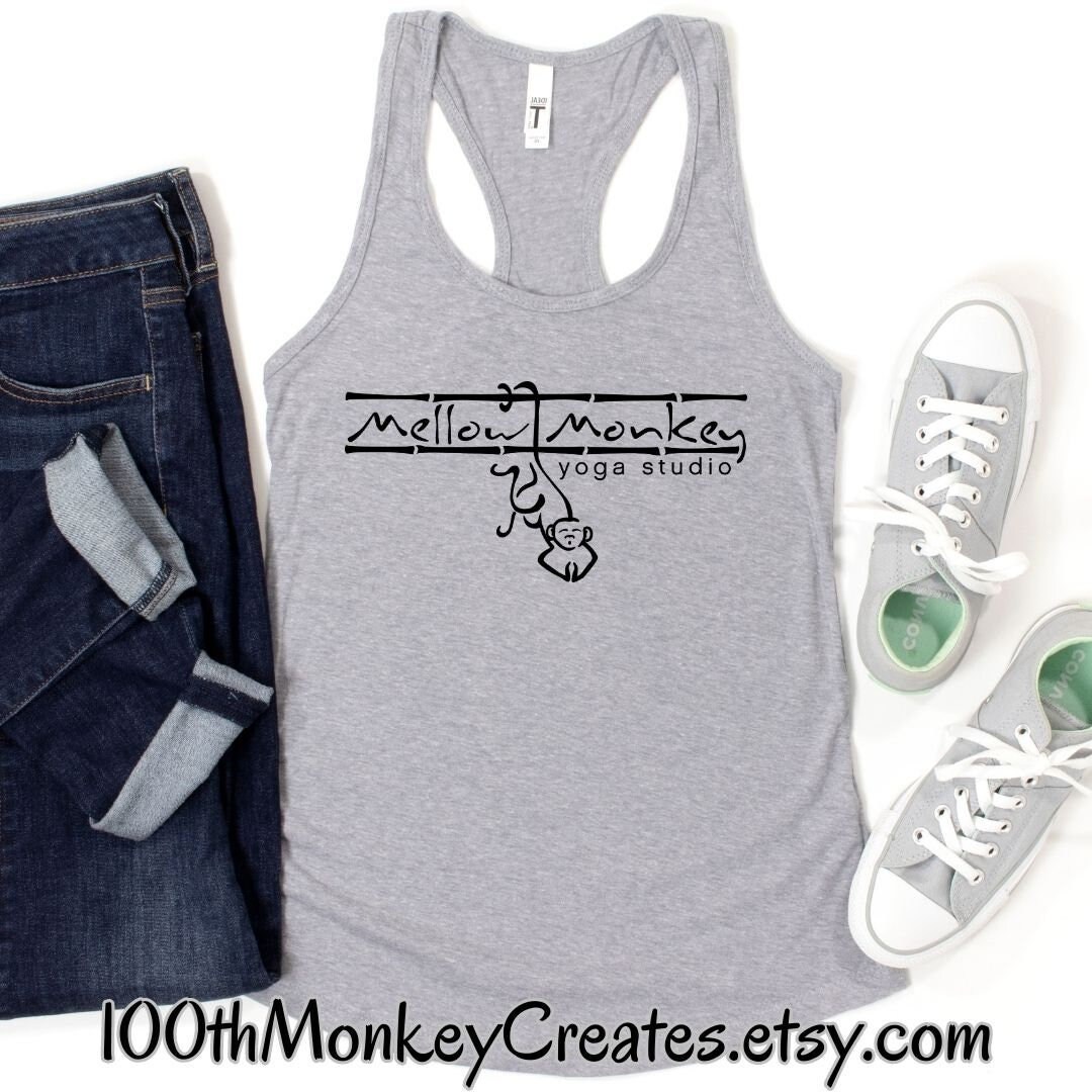 Mellow Monkey Yoga Studio Logo 2 Racerback Tank Mellow - Etsy
