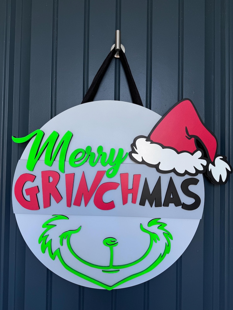 Merry Grinchmas Door Hanger - Etsy