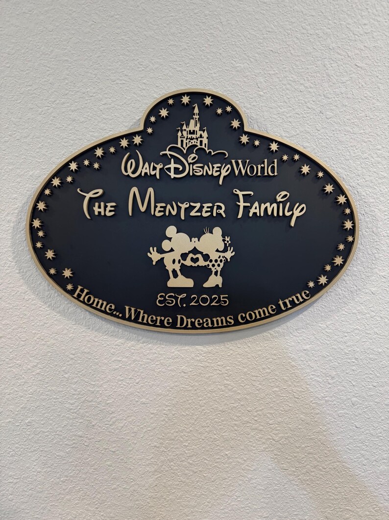 Custom Disney Name Tag Wall Decor – Laser Cut & Hand Painted – Family ...