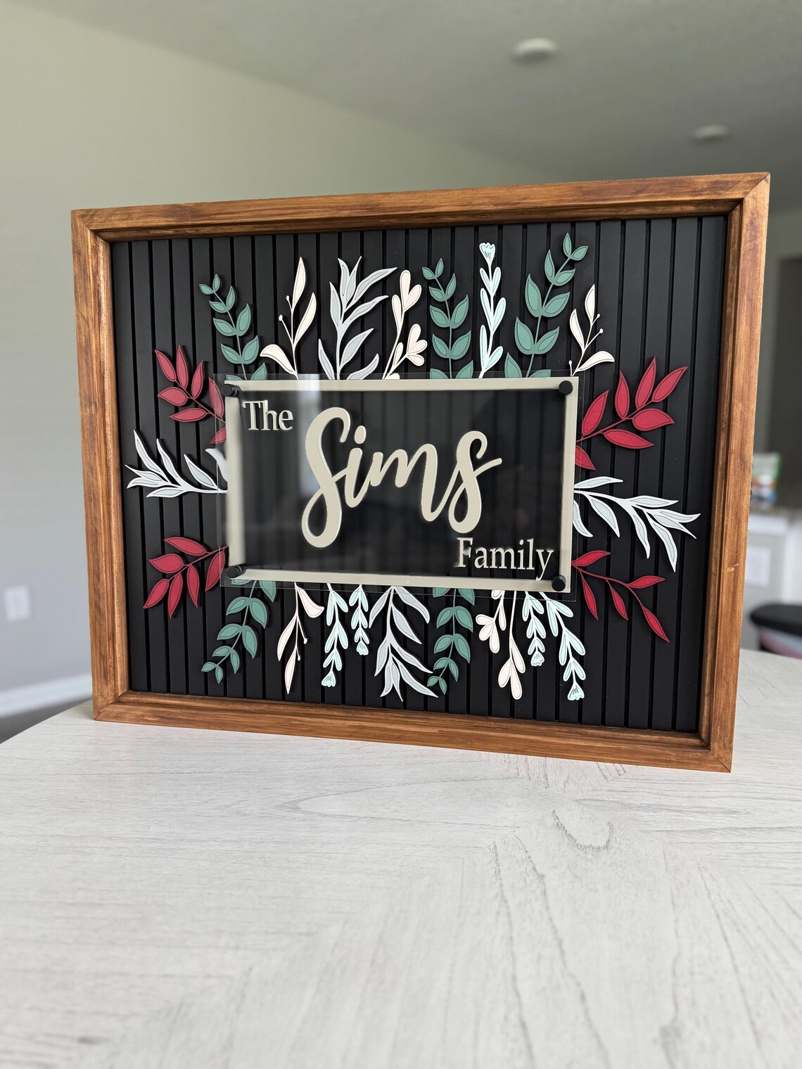 Custom Family Name Sign – Personalized Wall Decor – Laser Cut & Hand ...