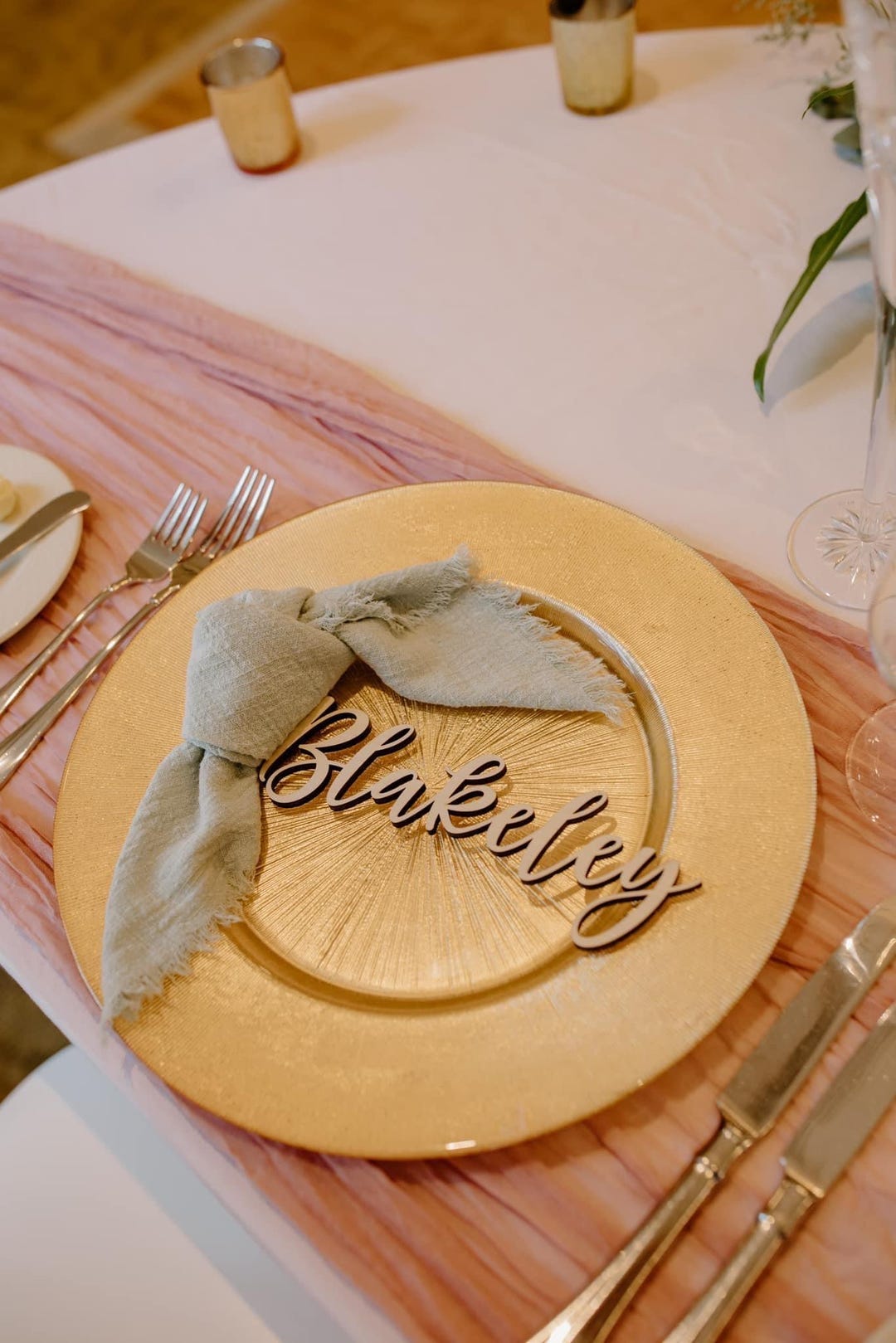 Laser Engraved Names for Wedding Reception Place Settings - Etsy