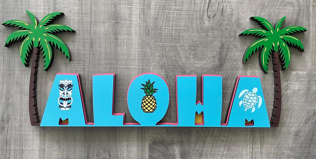 ALOHA Tabletop Sign - Etsy