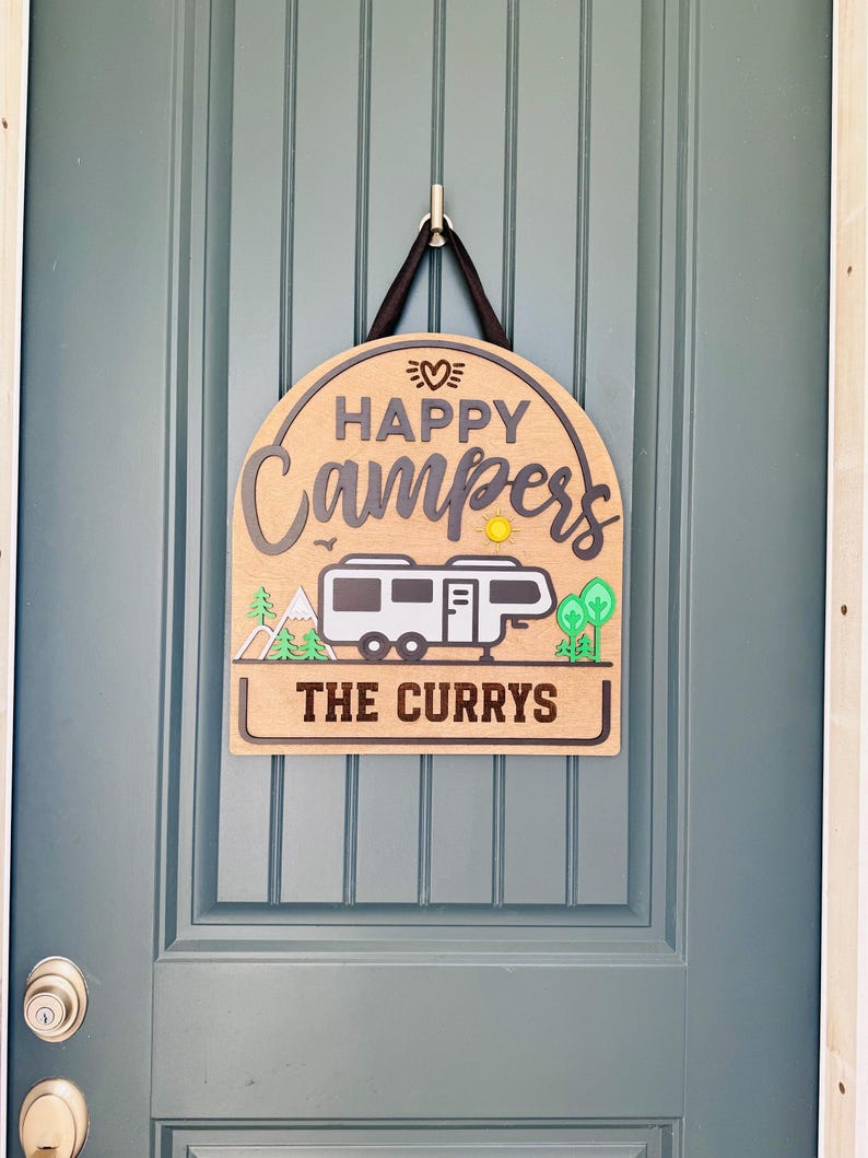 Let’s Go Camping Door Hanger - Etsy