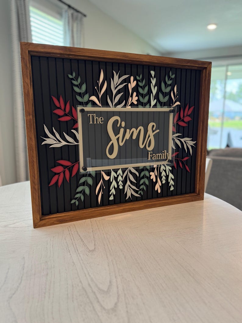Custom Family Name Sign – Personalized Wall Decor – Laser Cut & Hand ...