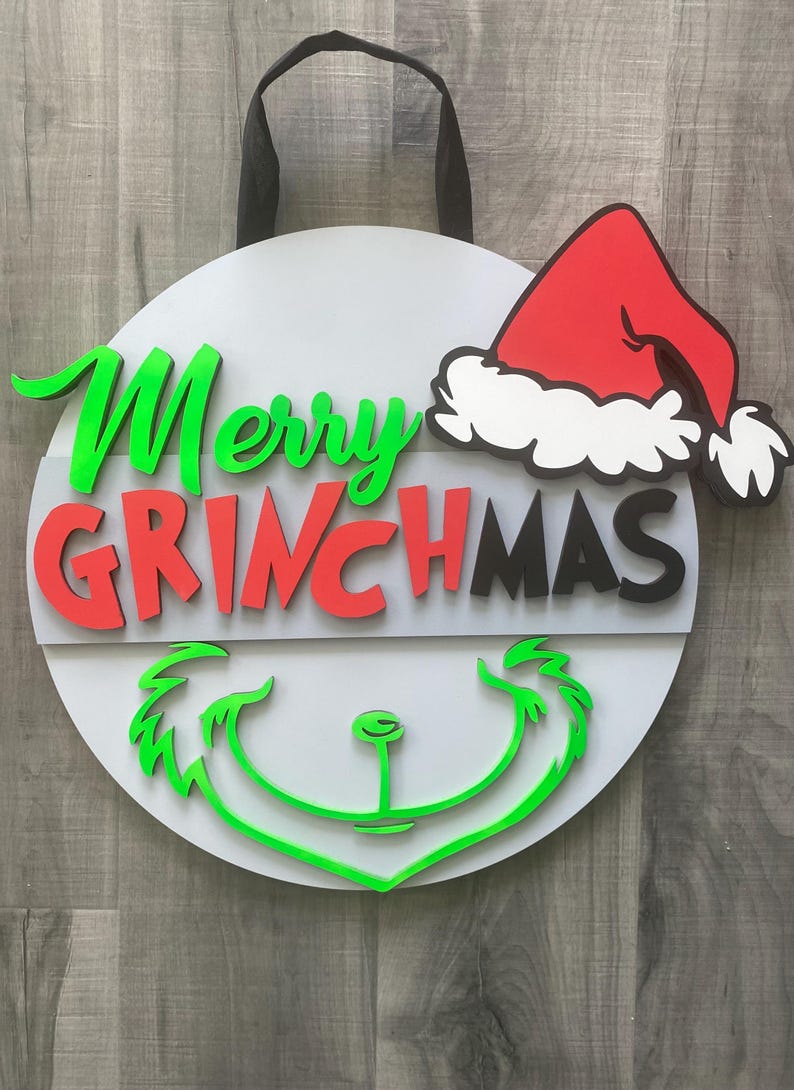 Merry Grinchmas Door Hanger - Etsy