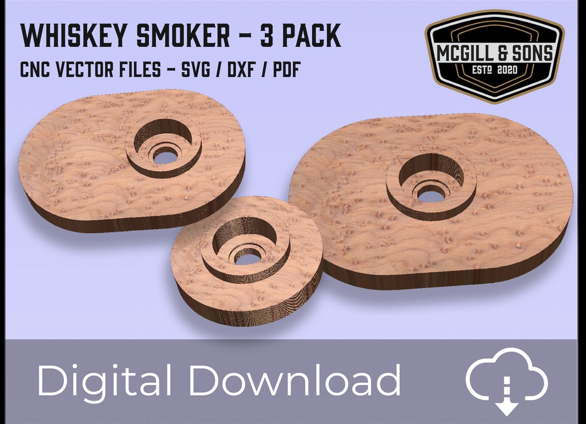 CNC Vector File. Whiskey Smoker. SVG Vectors, DXF, & Pdf Vector File ...