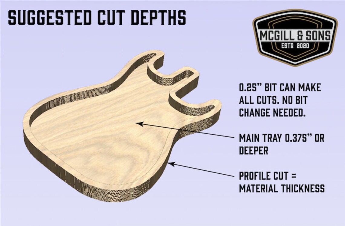 CNC Vector File. Stratocaster Guitar Catch All Tray Edc Tray. SVG, DXF ...