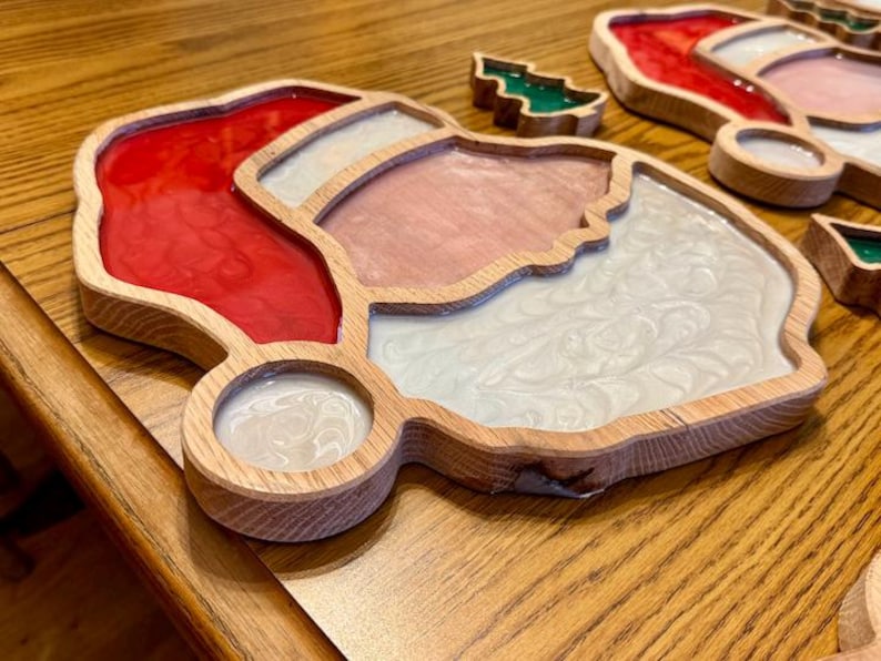 8 Christmas Candy / Serving Trays. 3 Trees, 2 Snowmen, 2 Bells, & a ...