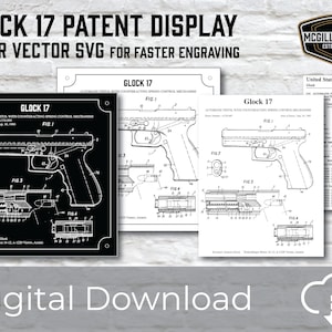 Glock 17 Patent Blueprint Vector for Faster Laser Engraving, DIGITAL ...
