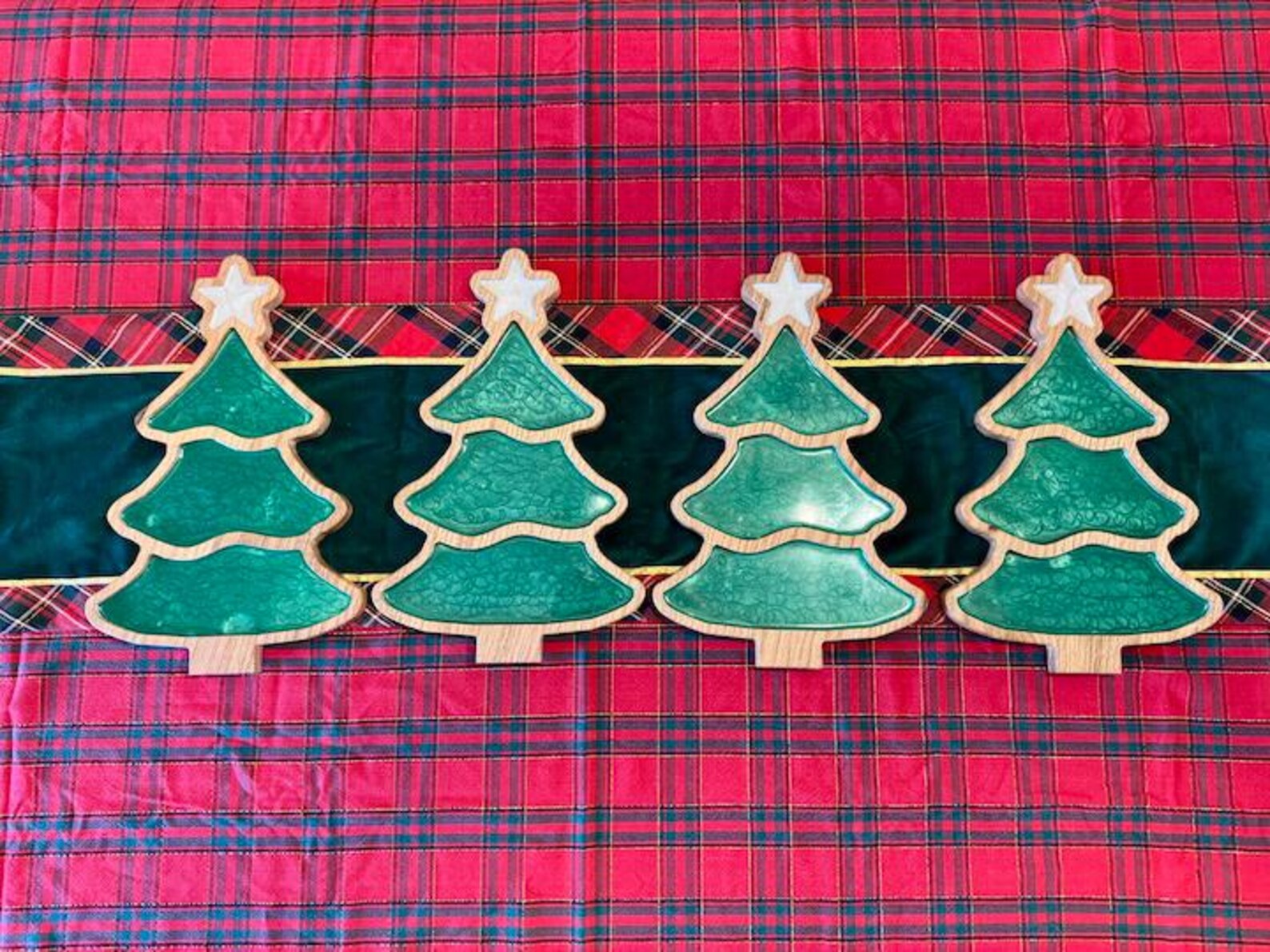 8 Christmas Candy / Serving Trays. 3 Trees, 2 Snowmen, 2 Bells, & a ...