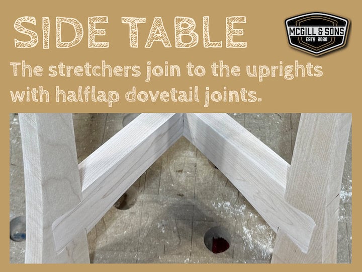 Side Table With Halflap Dovetail Joinery CNC. Personalizable Medium W ...