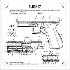 Glock 17 Patent Blueprint Vector for Faster Laser Engraving, DIGITAL ...