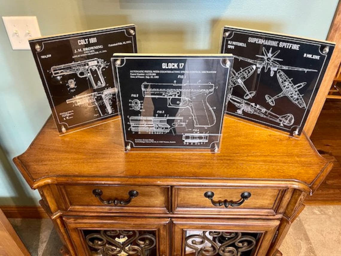 Glock 17 Patent Blueprint Vector for Faster Laser Engraving, DIGITAL ...