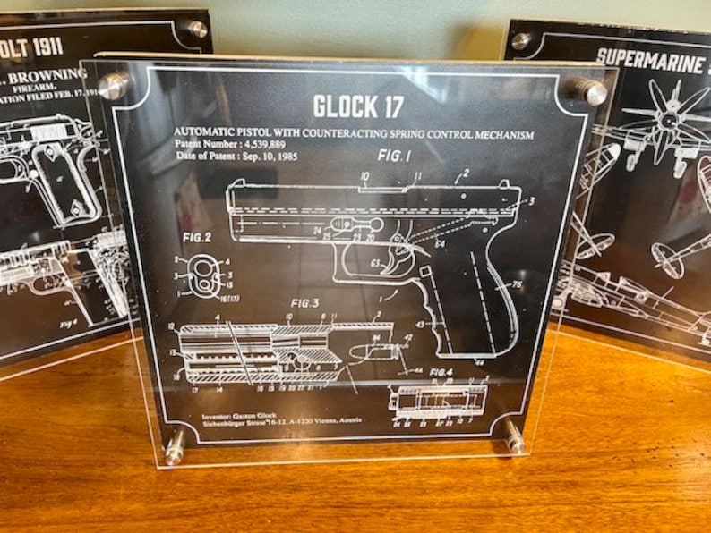 Glock 17 Patent Blueprint Vector for Faster Laser Engraving, DIGITAL ...