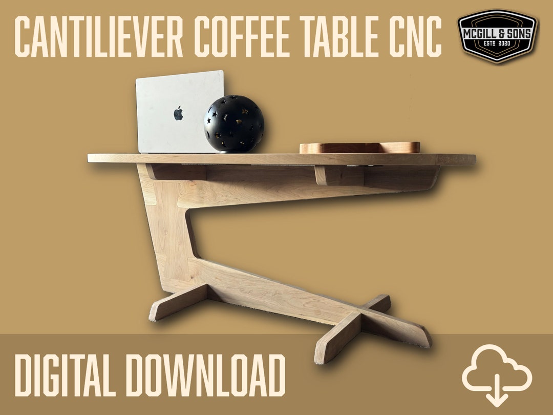 Cantilever Coffee Table CNC. Vectric Vcarve Pro 12 Crvs, Adobe ...