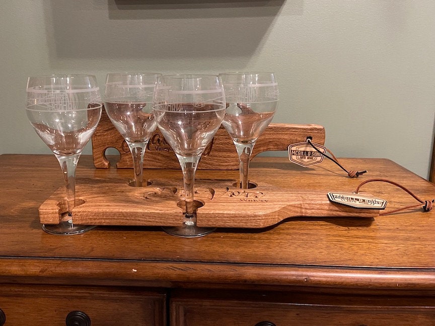 CNC Vector File. 4 Position Full Size Wine Glass Flight. SVG, DXF, Pdf ...