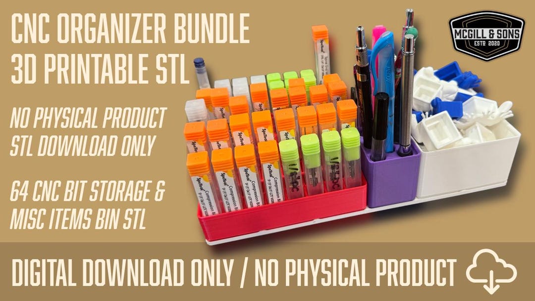 CNC Bit Storage Bundle STL for 3D Printer. No Physical Product. STL ...