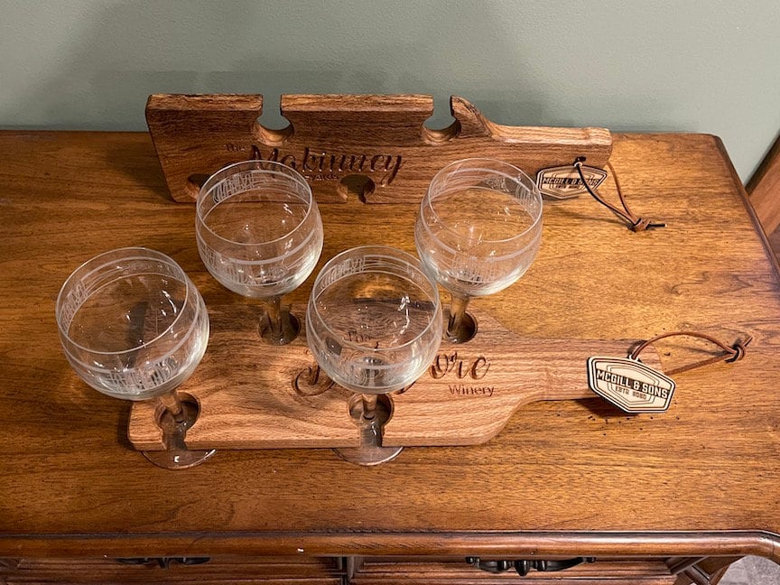 CNC Vector File. 4 Position Full Size Wine Glass Flight. SVG, DXF, Pdf ...