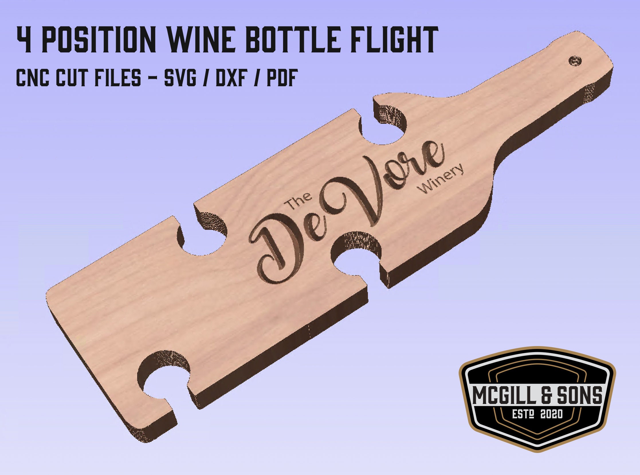 CNC Vector File. 4 Position Full Size Wine Glass Flight. SVG - Etsy