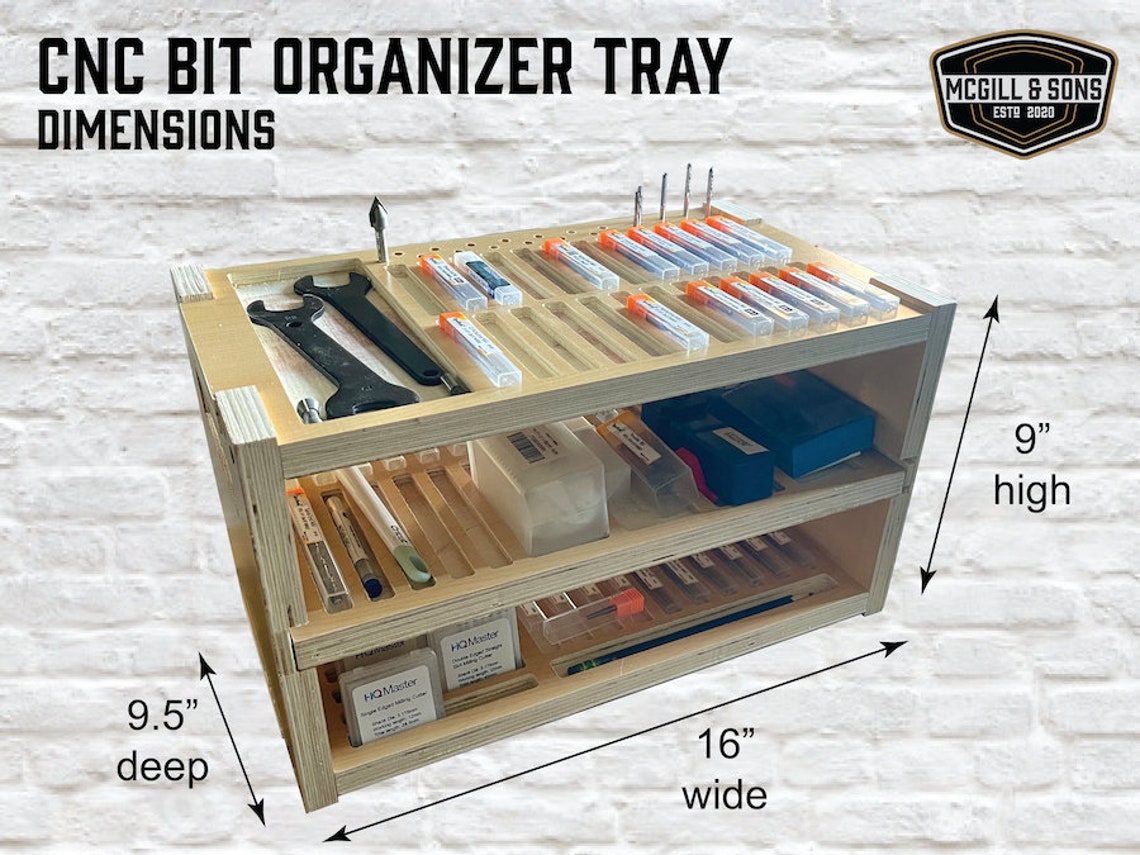 CNC Bit Organizer Tray Vector Files. Digital Download. No Physical ...