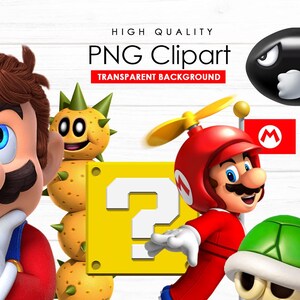 Super Mario Elements, Super Mario Clipart, Mario Pngs Instant Download ...