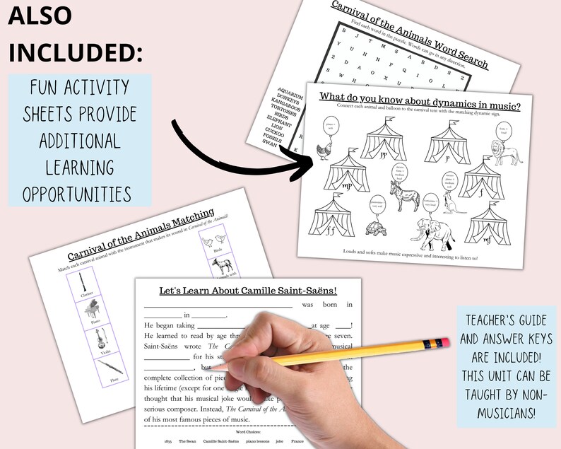 Carnival of the Animals, Educational Printable, Music Unit Study ...