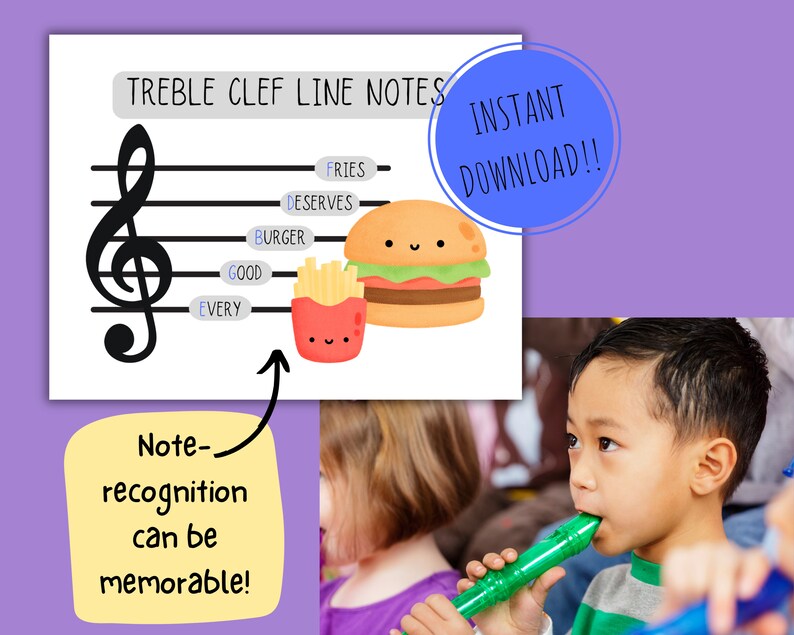 Music Note Staff Printable, Music Education, Bass Clef, Treble Clef ...