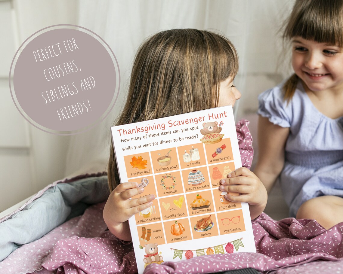Thanksgiving Scavenger Hunt Printable, Thanksgiving Activity for Kids ...