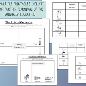 Carnival of the Animals, Educational Printable, Music Unit Study ...