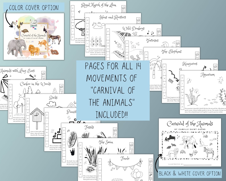 Carnival of the Animals, Educational Printable, Music Unit Study ...