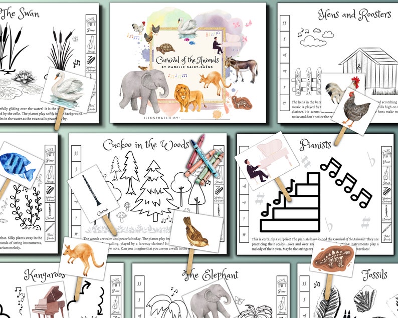 Carnival of the Animals, Educational Printable, Music Unit Study ...
