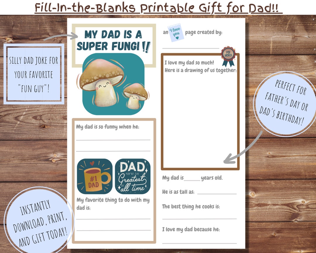Personalized Fathers Day Printable, Personalized Gift for Dad, Dad ...