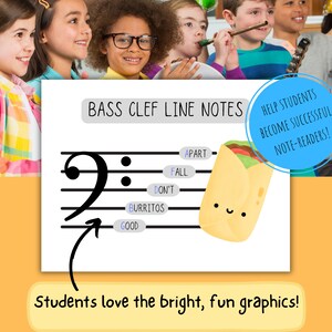 Music Note Staff Printable, Music Education, Bass Clef, Treble Clef ...
