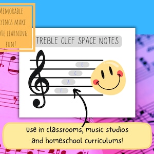Music Note Staff Printable, Music Education, Bass Clef, Treble Clef ...