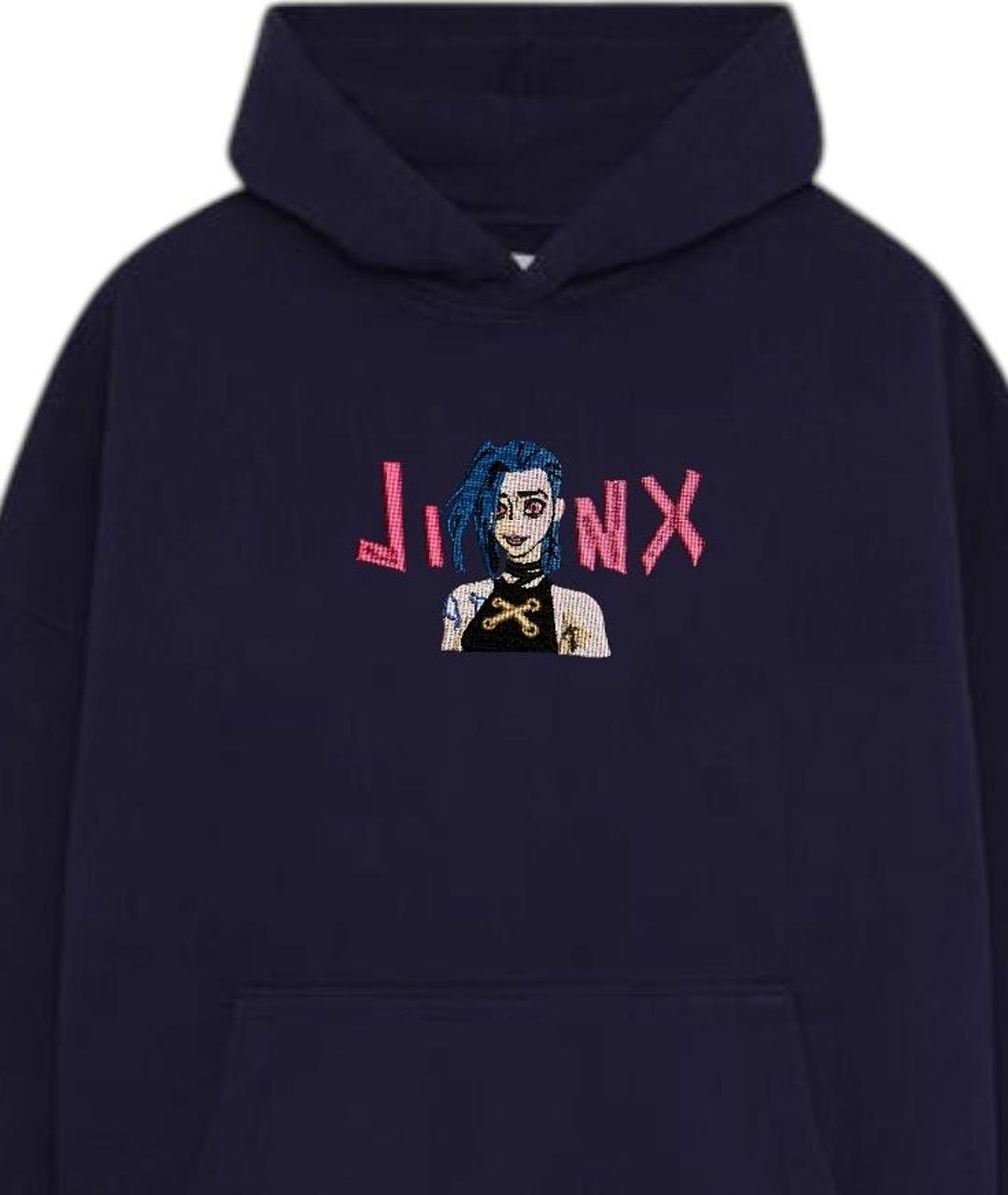 Jinx Inspired Embroidered Hoodie Arcane League of Legends Game ...