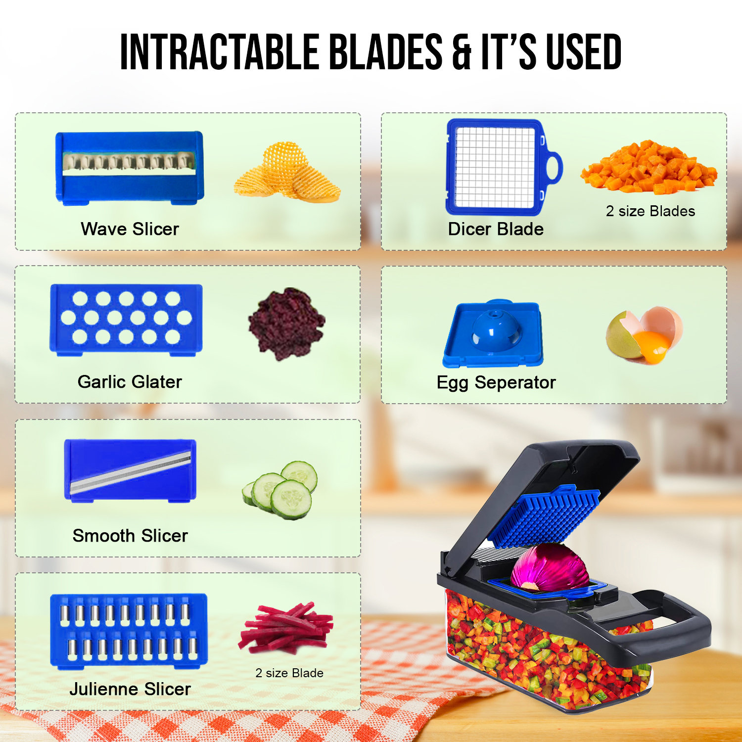 Vegetable Chopper 16 in 1 Professional Mandoline Slicer for Kitchen ...