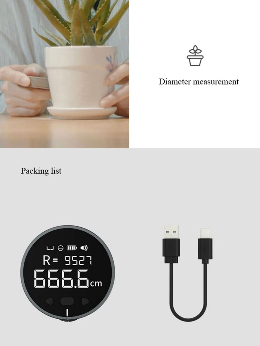 Digital Measuring Tape Multi-functional Electric Ruler HD Screen ...