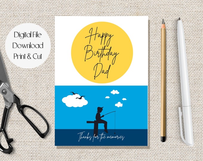 Printable Dad Birthday Card, Funny Fish Birthday Card Dad, Fishing ...