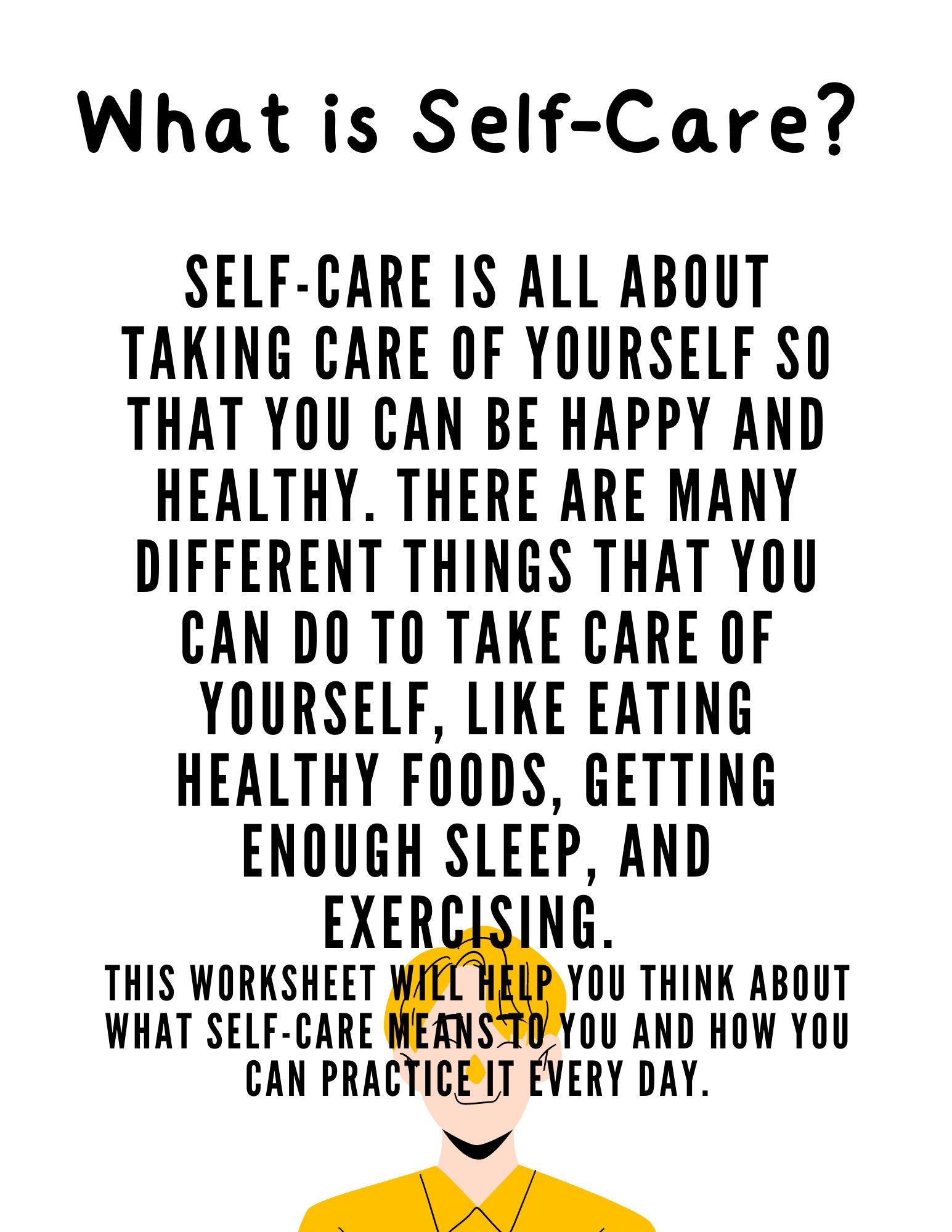 Self-care Worksheet for Kids - Etsy