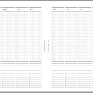 Printable Blank Weekly 2 Pages (WO2P) | Half Letter Planner Agenda ...